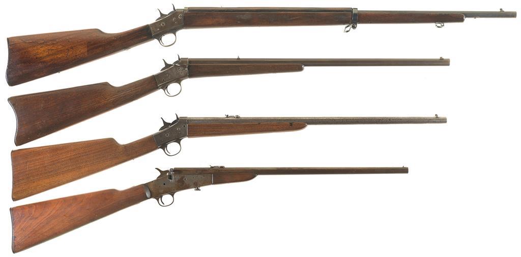 Four Remington Single Shot Rifles -A) Remington Model 4 S Milita