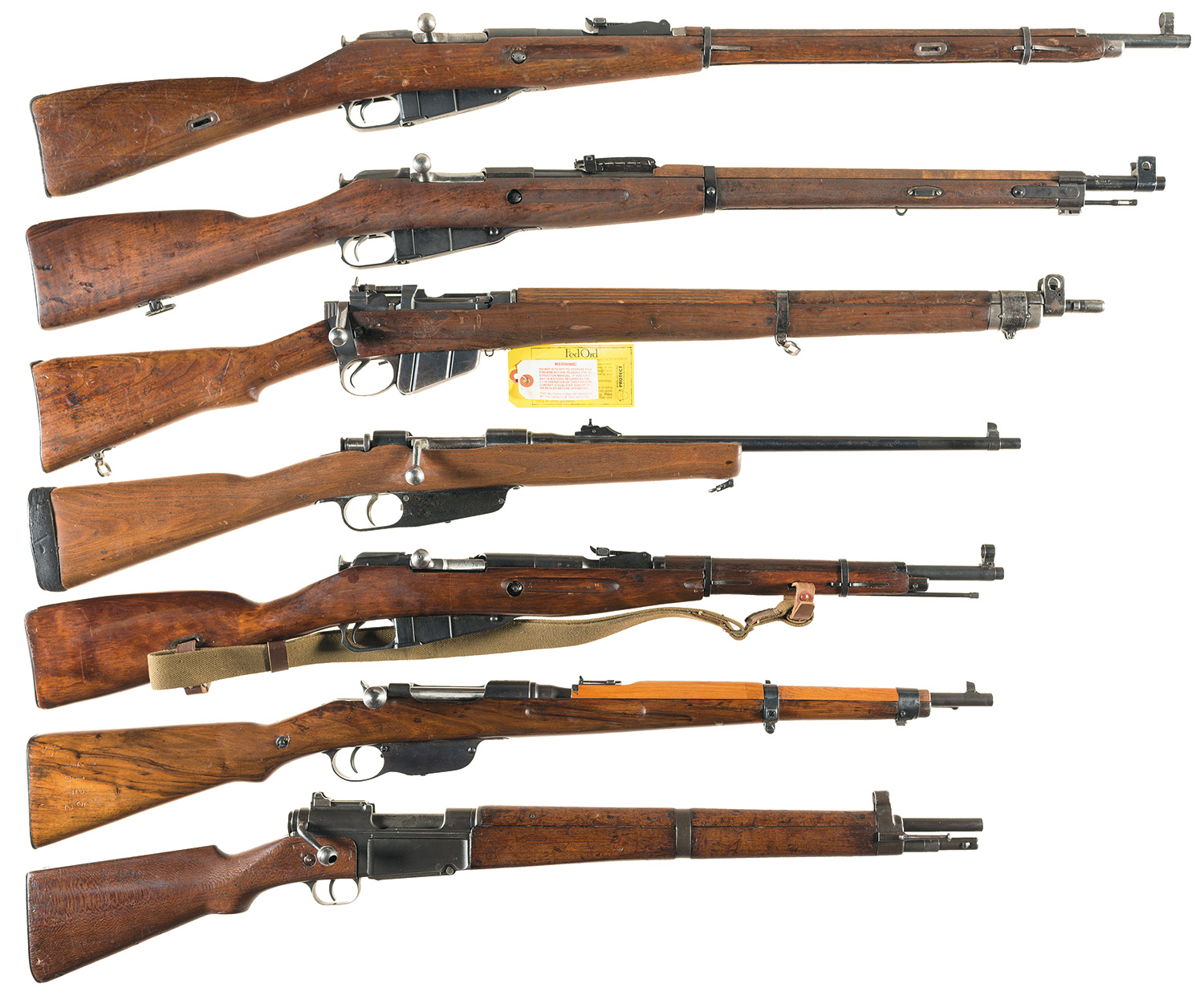 Seven European Military Bolt Action Long Guns