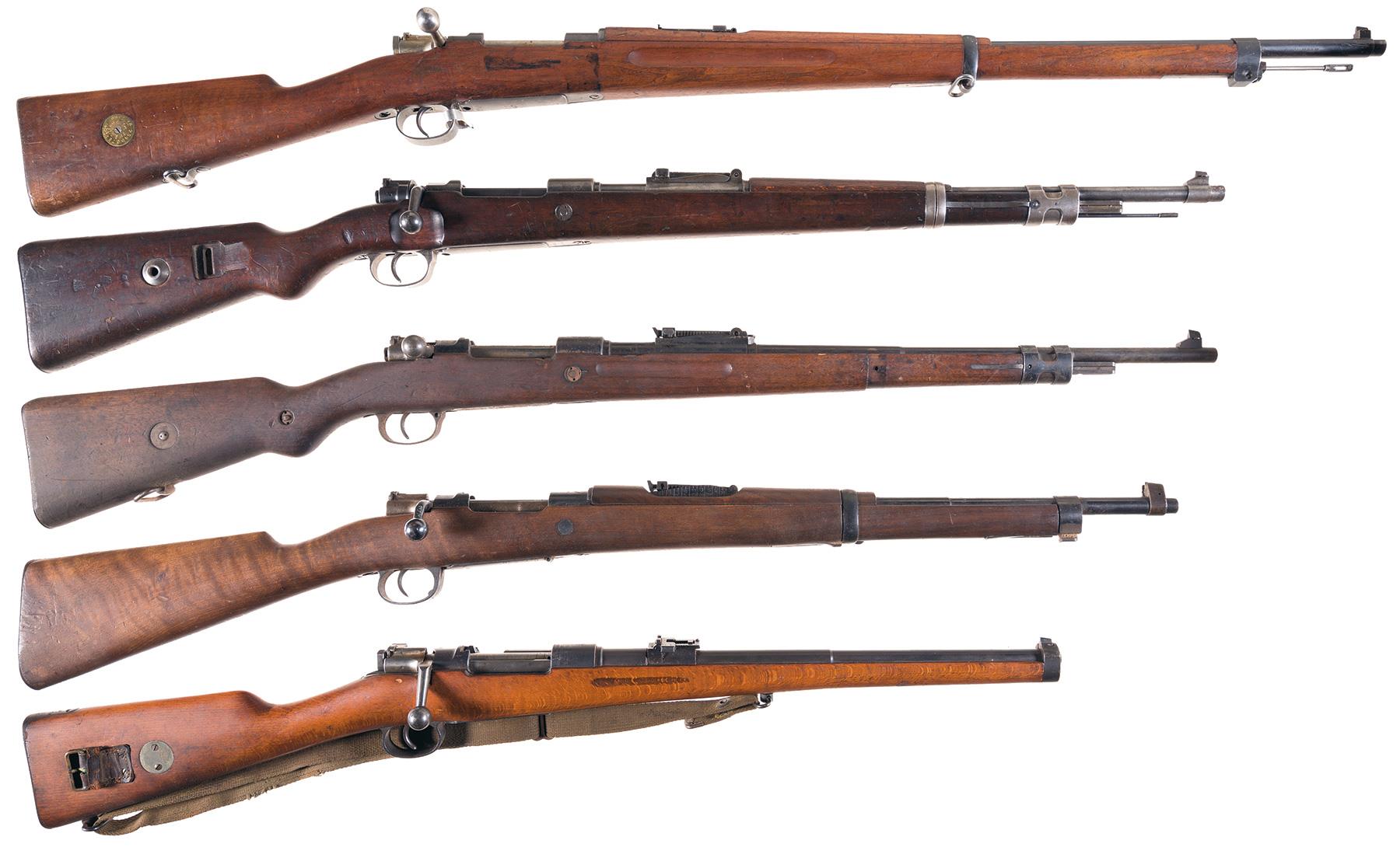 Five Bolt Action Military Rifles