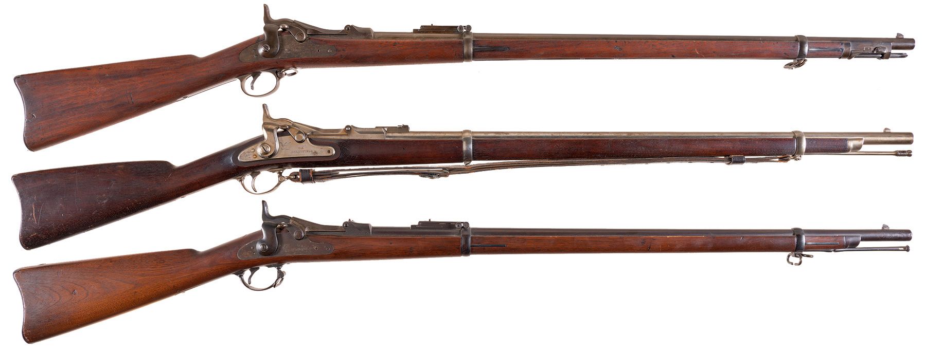 Three U.S. Springfield Trapdoor Rifles