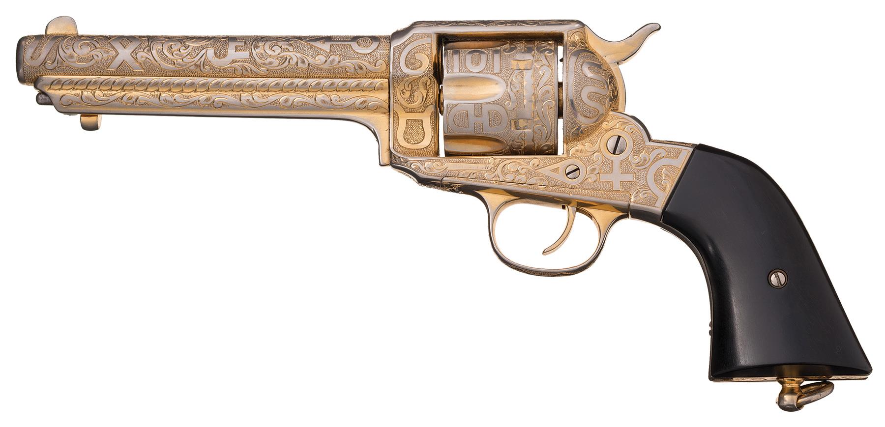 Cattle Brand Engraved Remington Model 1890 Revolver