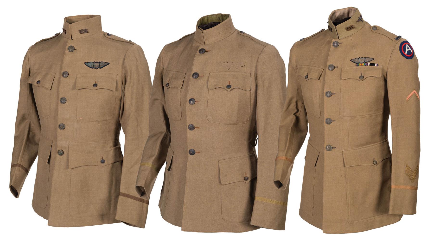 Three U.S. WWI Aviation Officer Tunics