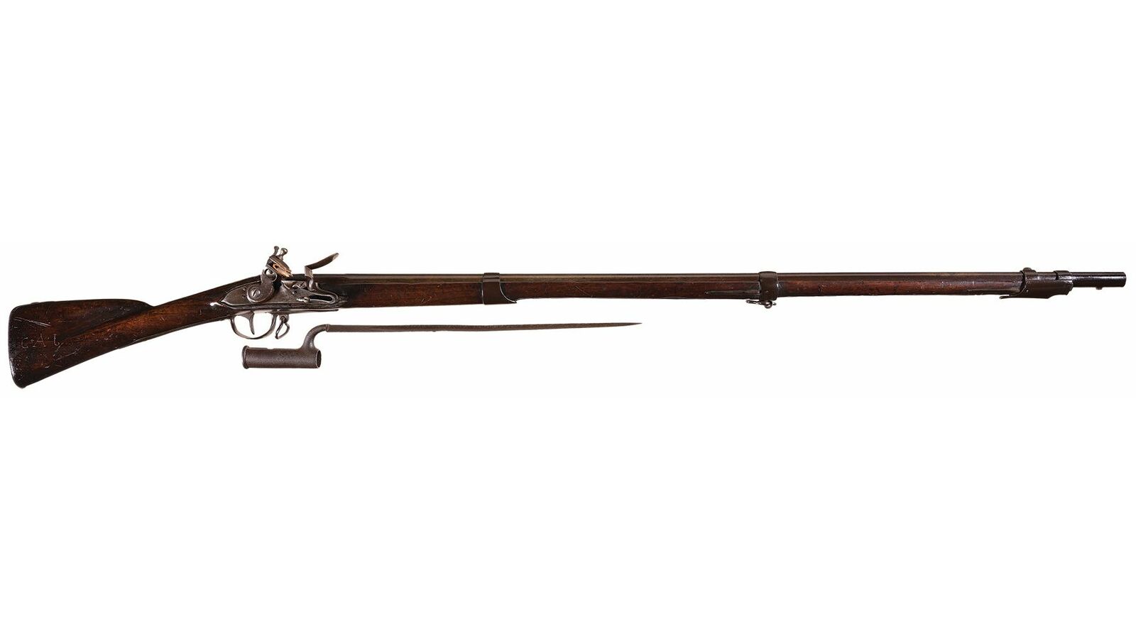 Revolutionary War French Pattern Flintlock Musket with Bayonet