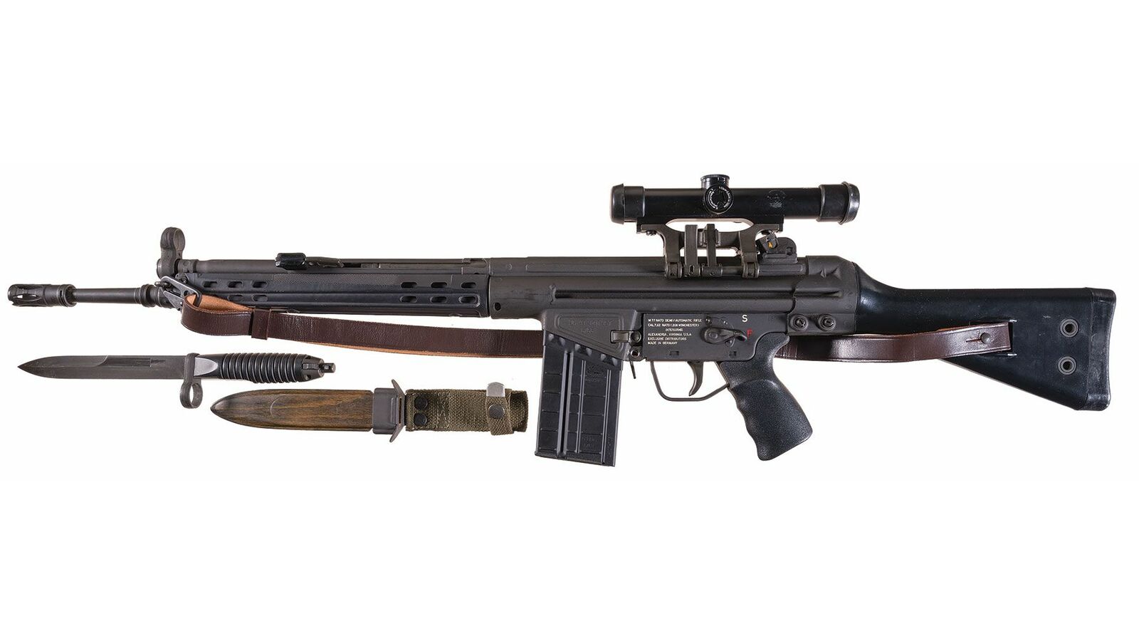 Heckler & Koch HK41 Semi-Automatic Rifle with Scope and Bayonet