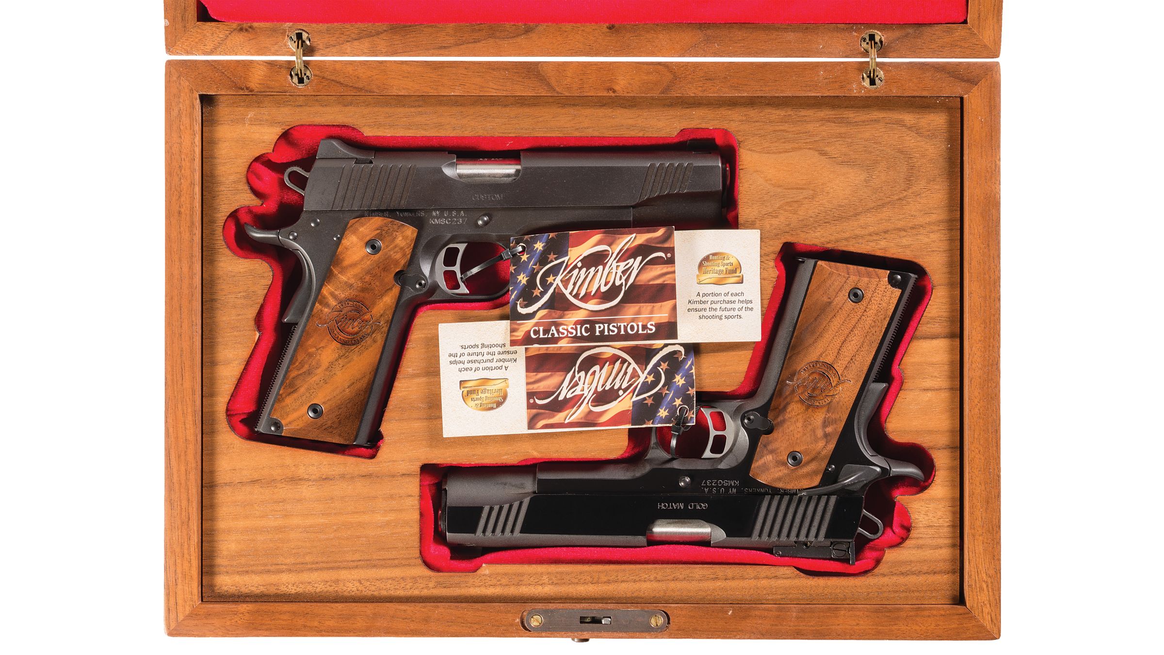 Cased Pair of 25th Anniversary Edition Kimber 1911 Pistols
